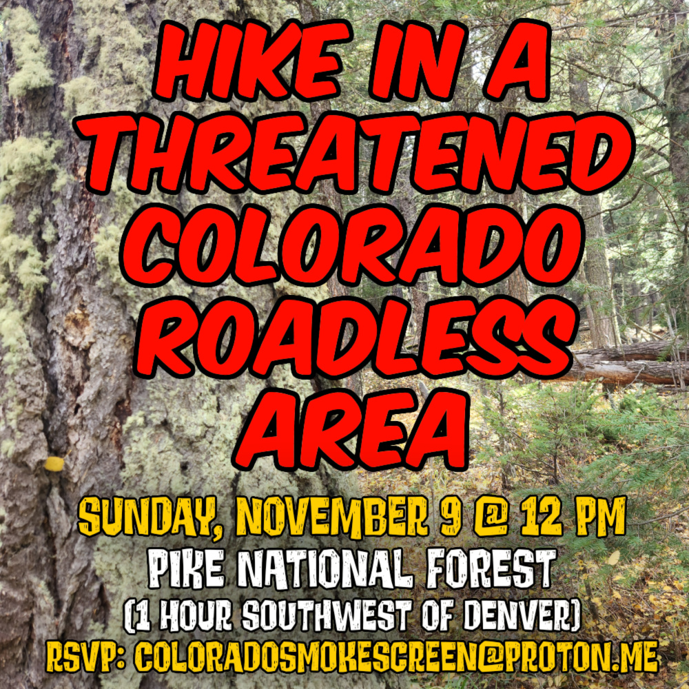 HIKE in a THREATENED COLORADO ROADLESS AREA (Sunday, November 9 @ 12 pm ...